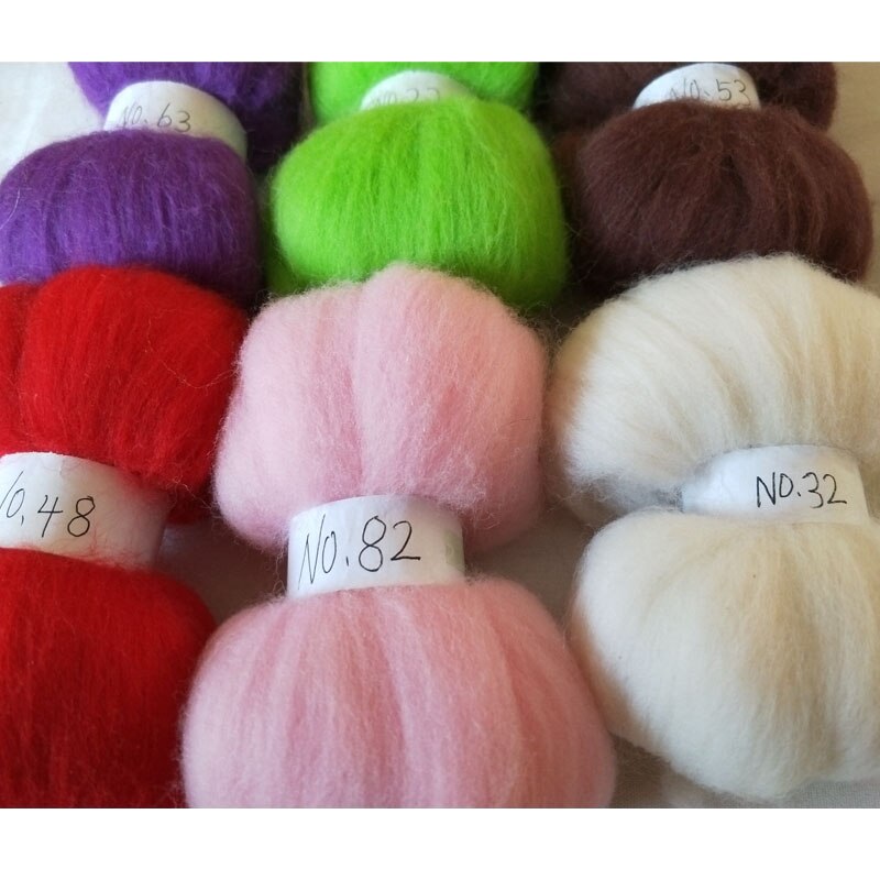 WFPFBEC wool for felting merino wool fiber 50g/col... – Vicedeal