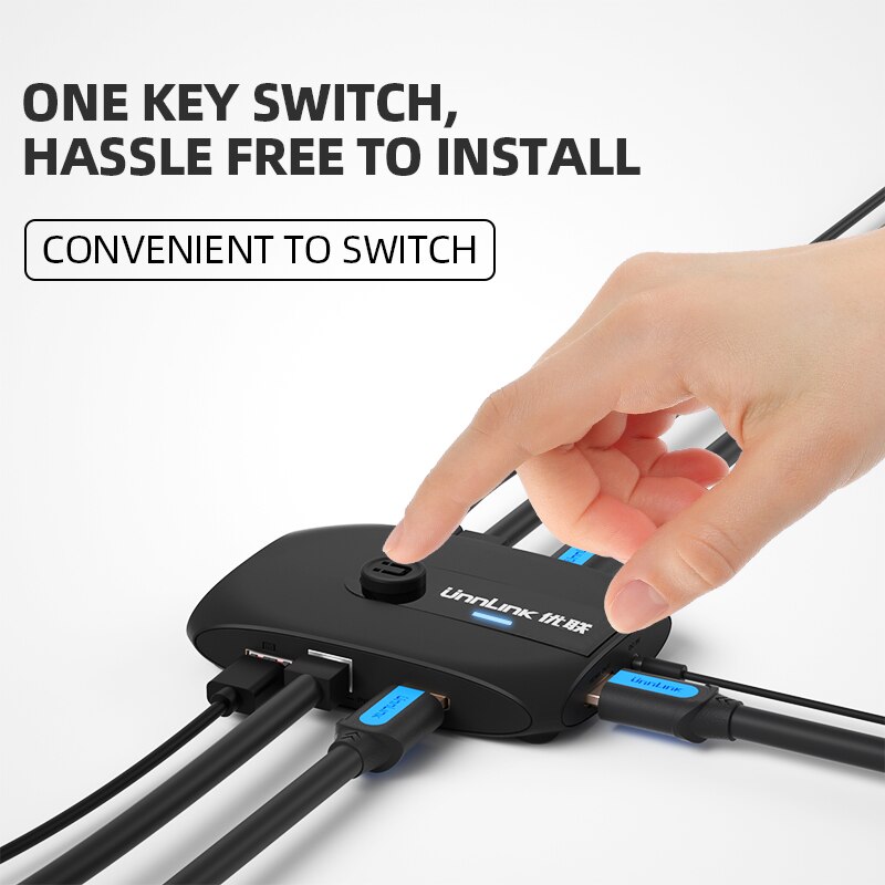 Unnlink 2 Poorten Hdmi Kvm Switch Met Extener 4K 1... – Grandado