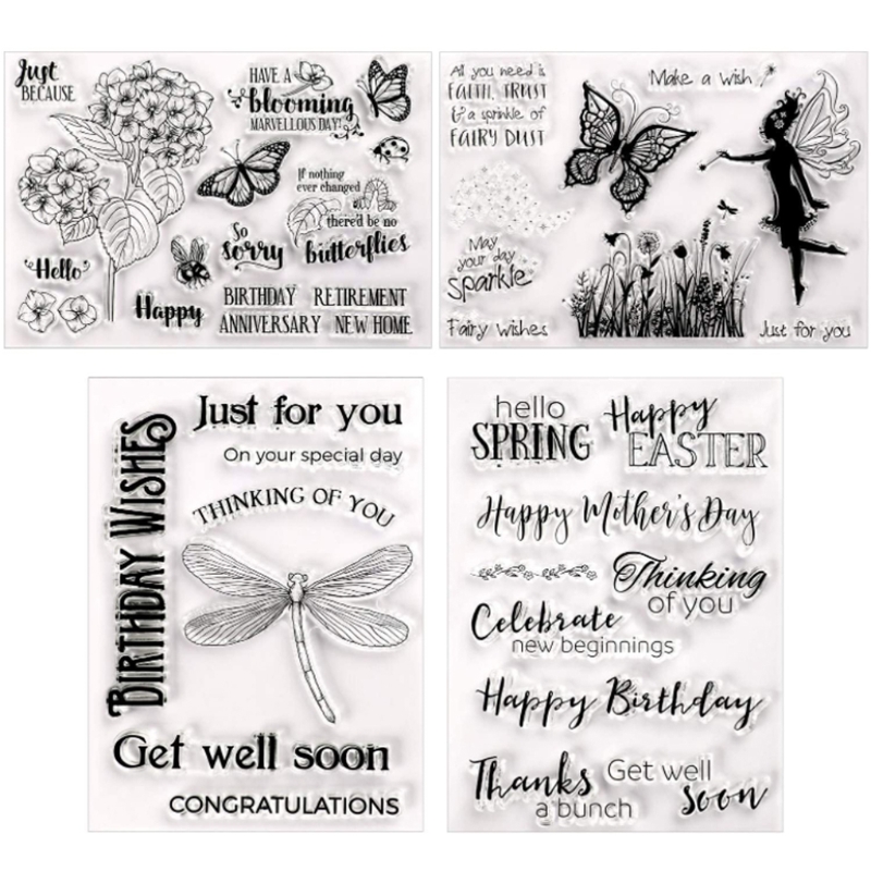 Fairy Clear Stamps Flower Fairy Dragonfly Butterfl... – Grandado