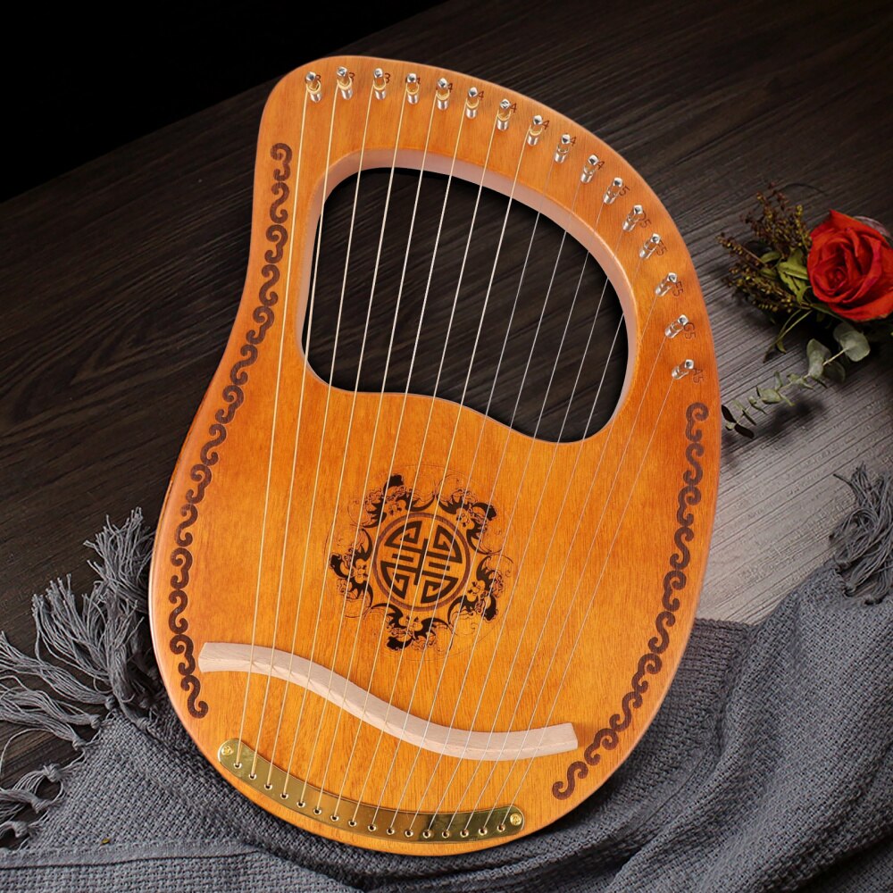 16 Strings Harp Mahogany Lyre Harp Ancient Style L... – Grandado