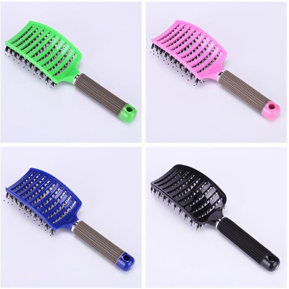 Nylon Hairbrush Wet Curly Detangle Hair Brush & Wo... – Grandado