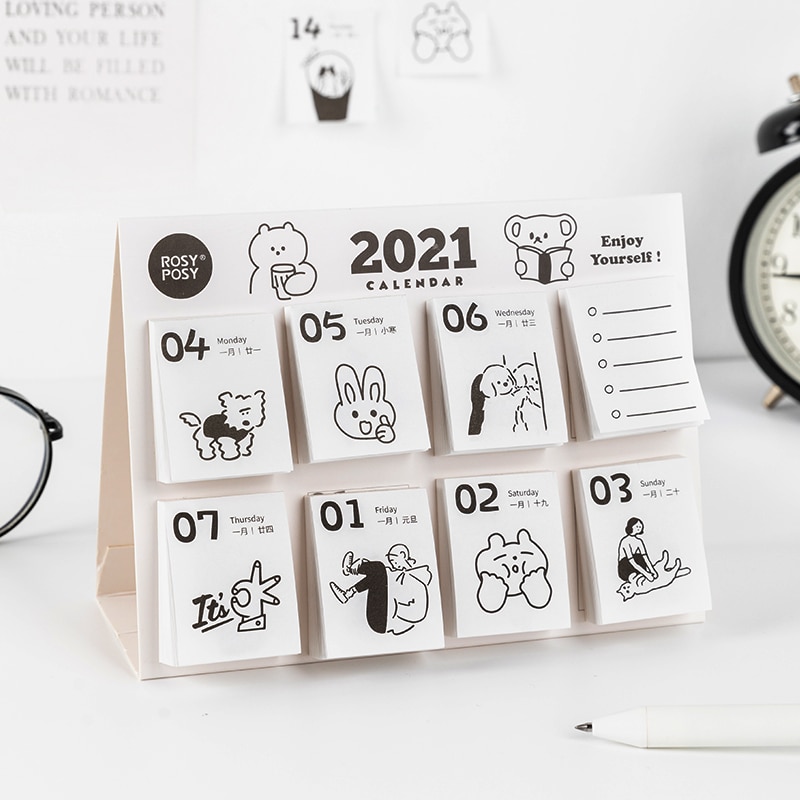 Weekly Desk Calendar Mini Portable 365 Days Year M... – Grandado