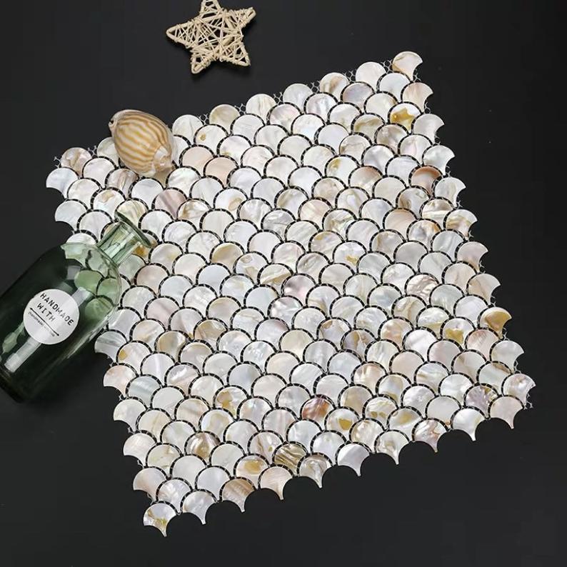 2mm Thickness Fish Scale Shell Mosaic Tile Yellow ... – Grandado