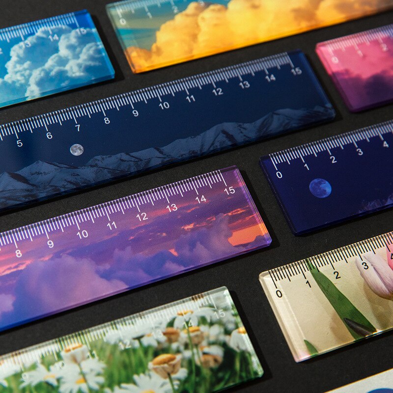 160*30mm Acrylic Ruler Ins Style Snow Cloud Flower... – Vicedeal