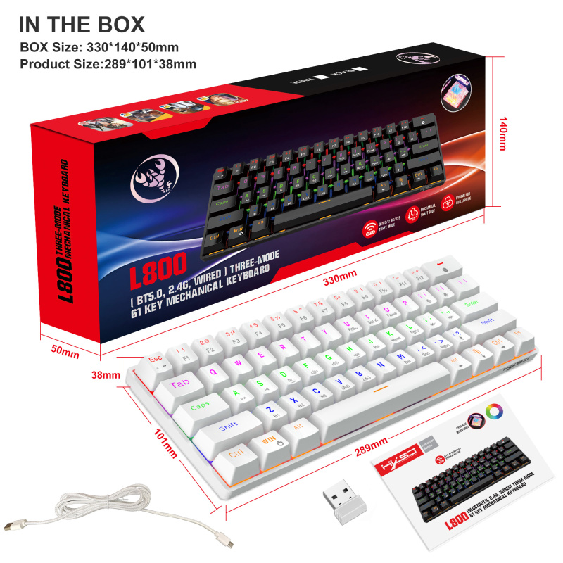 Wireless Mechanical Gaming Keyboard Bluetooth 2.4G... – Grandado