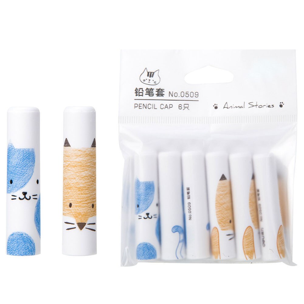 6 Pcs/set Cute Fox Pencil Protector Cover Student ... – Grandado