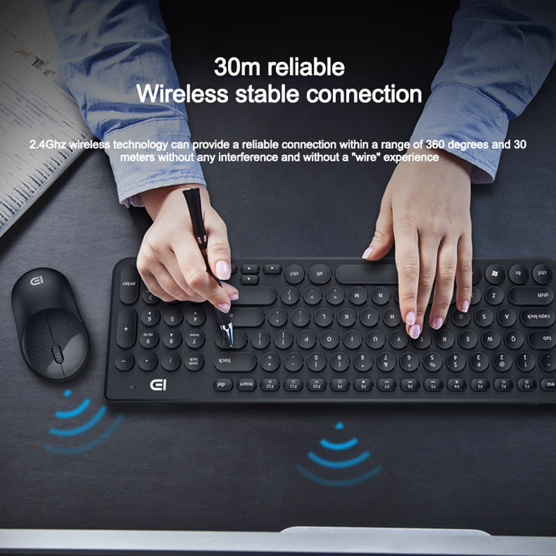 Low-Noise Wireless Keyboard and 2.4G Wireless Mous... – Grandado