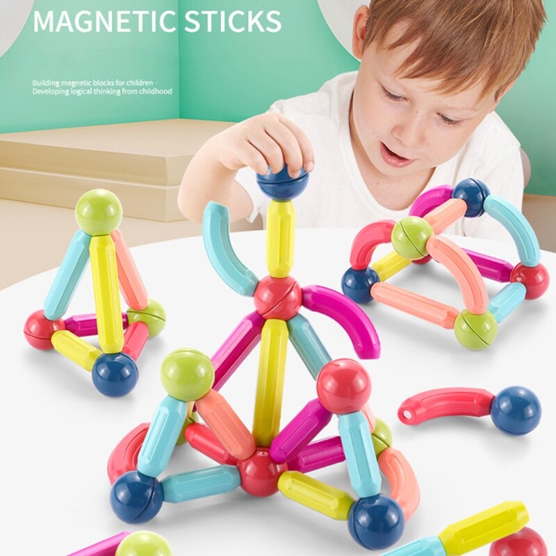 Educational Magnetic Building Sticks Set, 3D Magne... – Grandado
