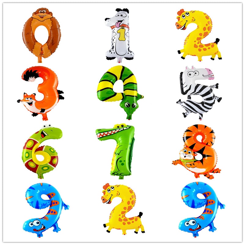 Jungle Animal Thema Ballonnen Baby Kind Doop Numme... – Vicedeal