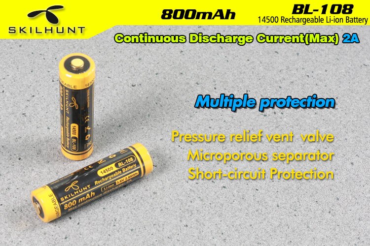 Skilhunt BL-108 3.6V 800mAh 14500 rechargeable Li-... – Grandado