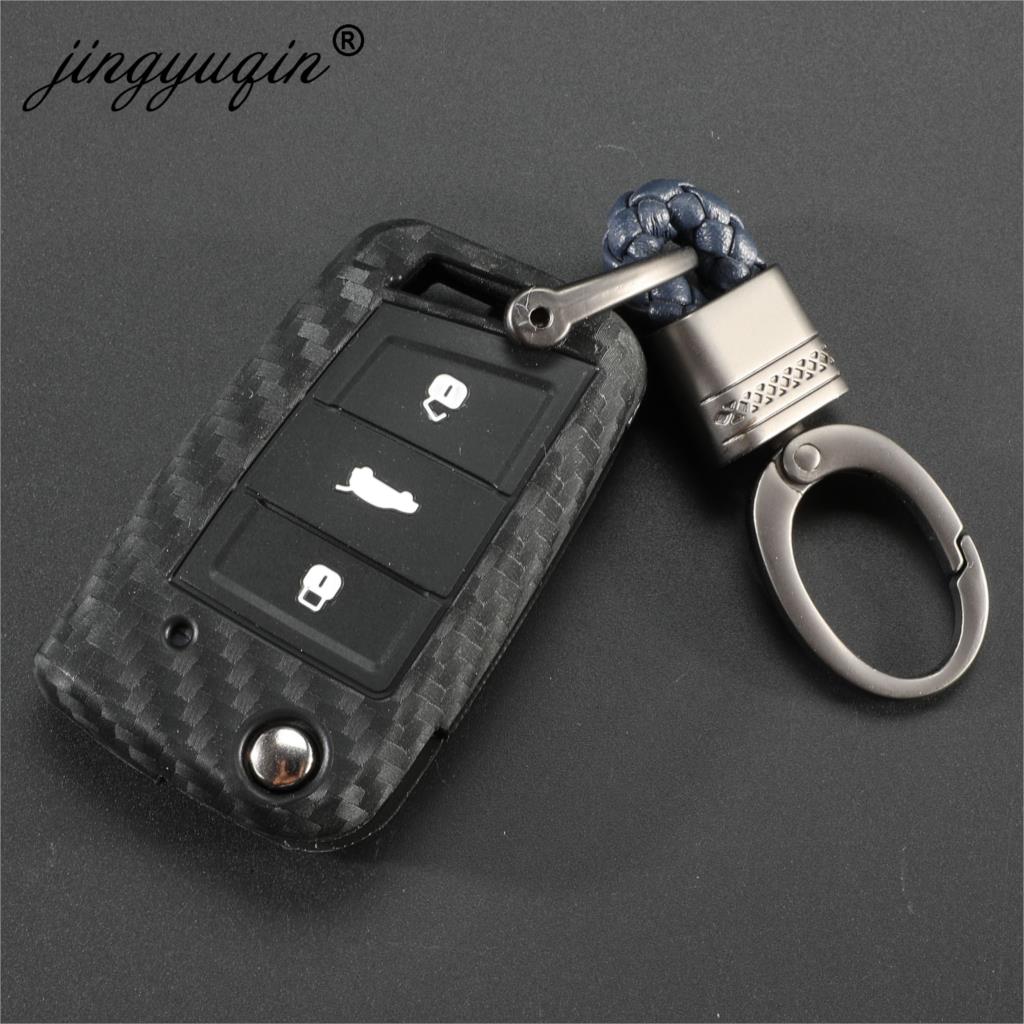 Carbon Silicone Key Case Cover For VW Polo Golf 7 ... – Grandado