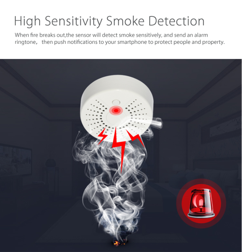 WiFi Smart Smoke Detector Wireless Fire Smoke Sens... – Vicedeal