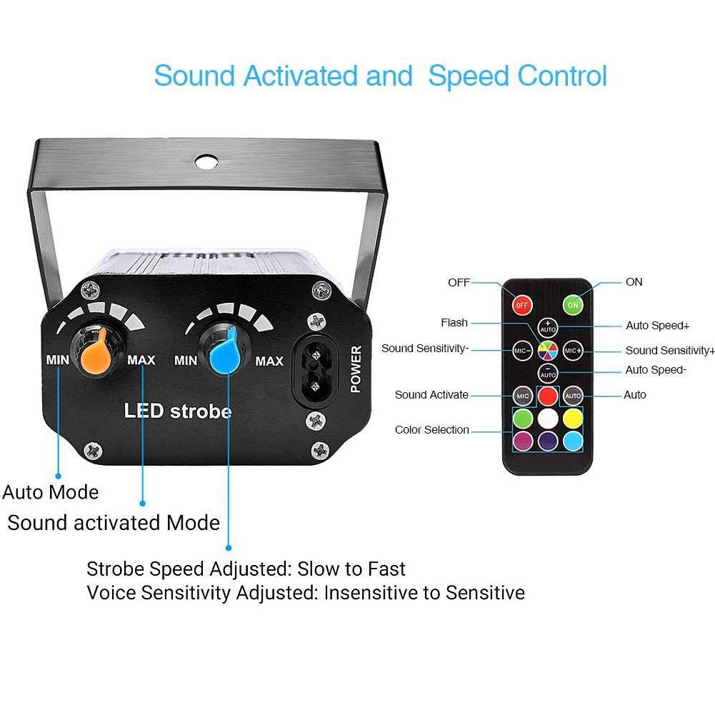 DSstyles 48LEDs 7Colors Strobe Light with Remote S... – Vicedeal