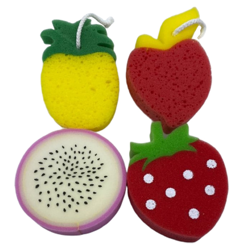 4pcs Kids Bath Brushes Sponge Fruit Shape Bath Bal... – Grandado