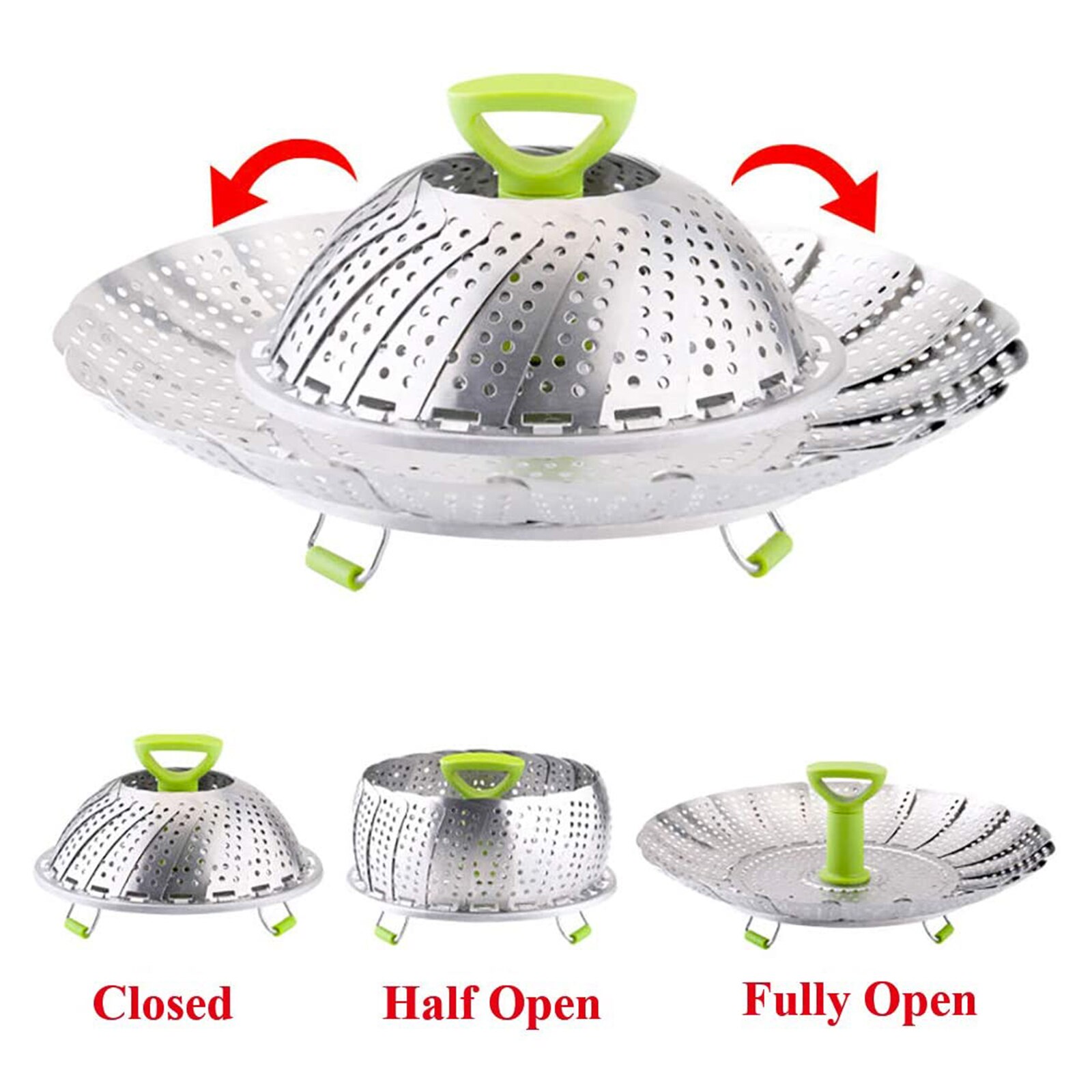 Folding Dish Steam Stainless Steel Food Steamer Ba... – Vicedeal