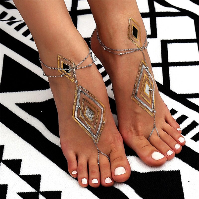 Sommar vintage fotled armband runda pärlor barfota... – Grandado