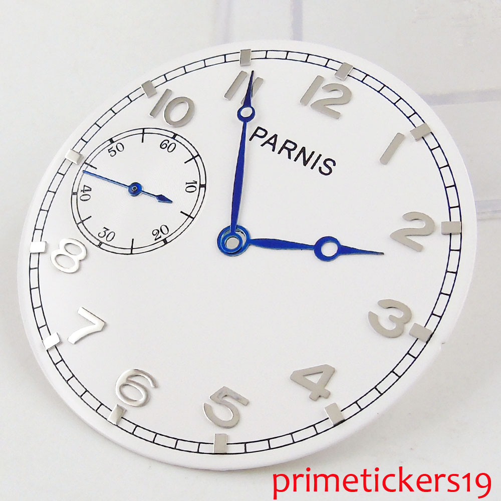 38.9mm Parnis white dial+ blue hands fit eta 6497 ... – Grandado