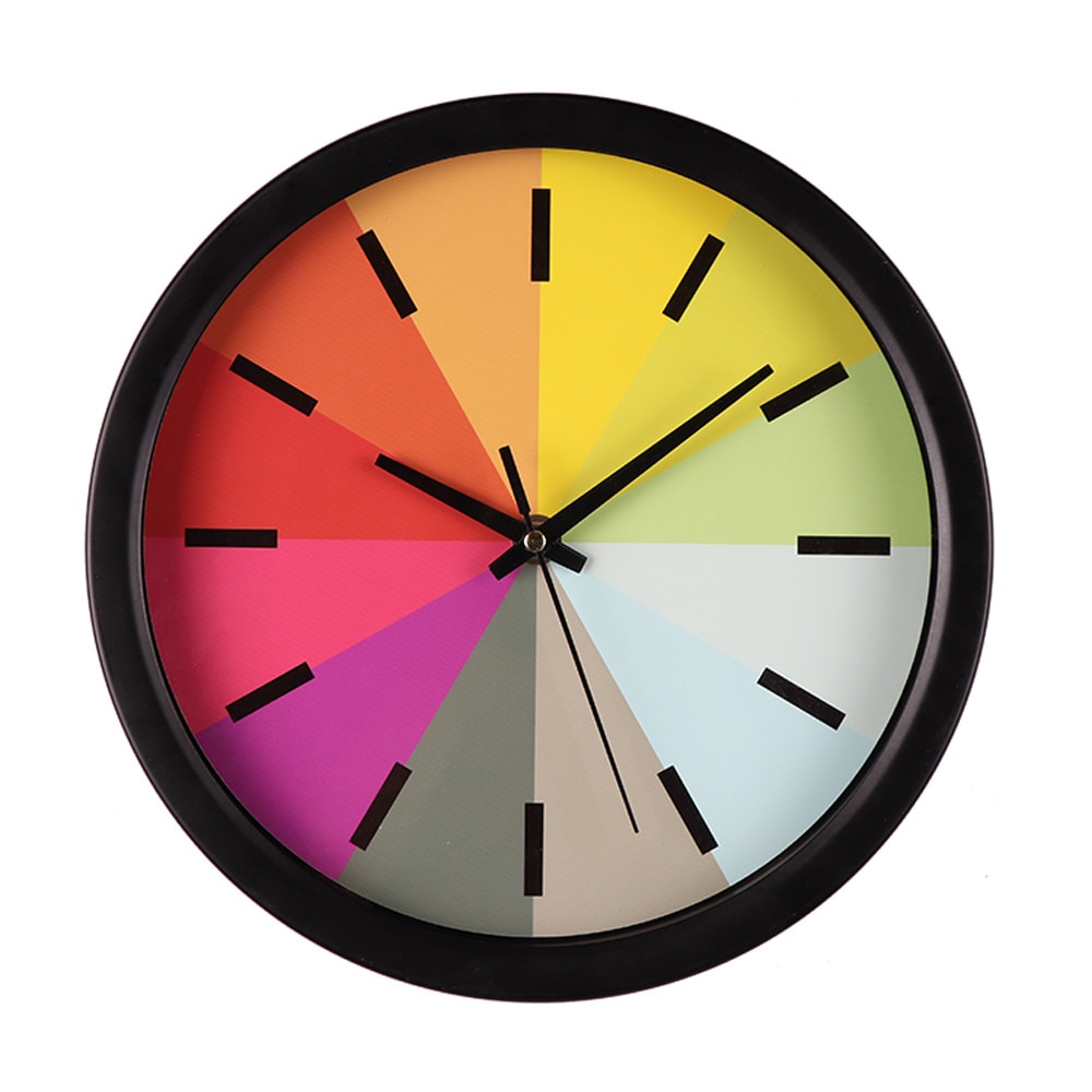 Silent Art Sweep Rainbow Round Wall Clock Home Kit... – Grandado