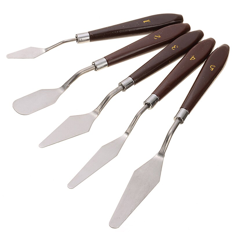5pcs Wood Handle Painting Spatula Stainless Steel ... – Vicedeal