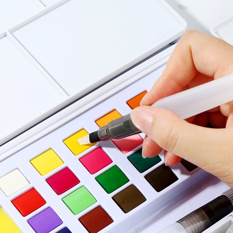 Solid Water Soluble Portable Watercolor Paint Set ... – Vicedeal