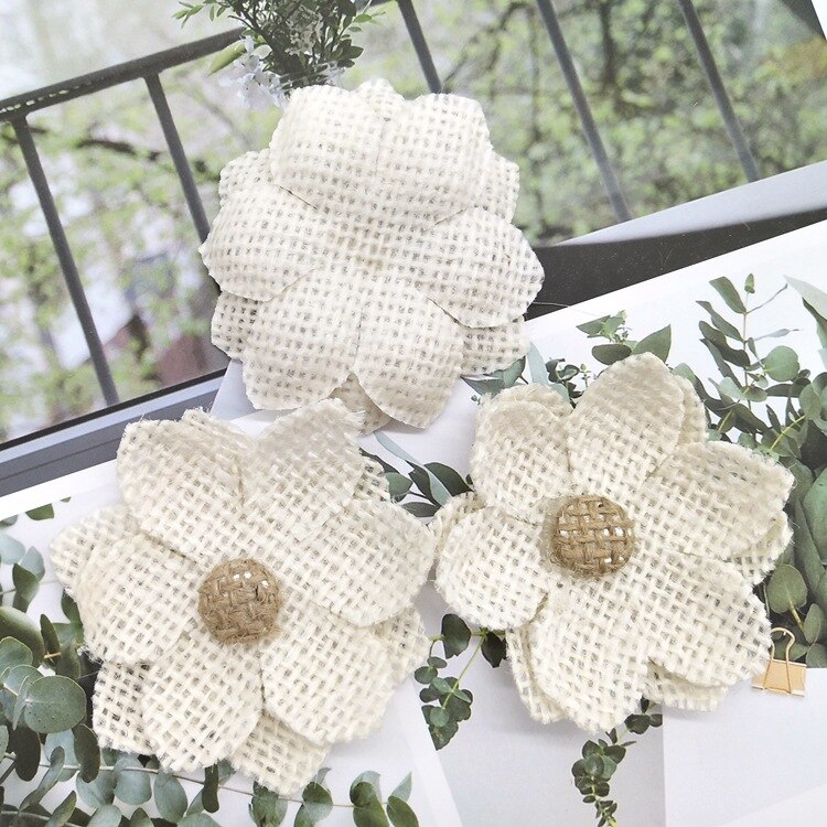 1 PCS Handmade Natural Jute Burlap Hessian Flower ... – Vicedeal