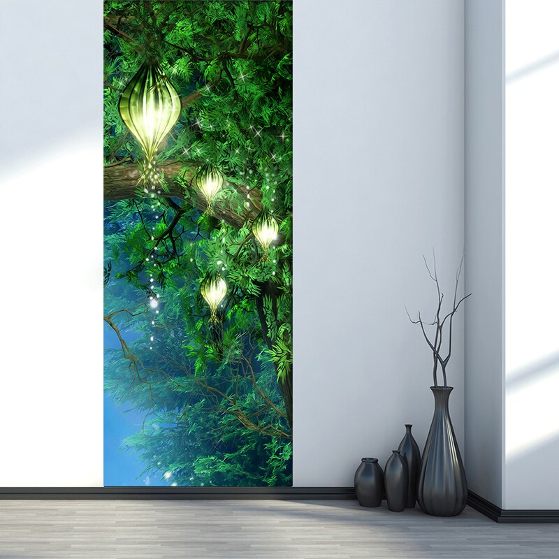 3D Dream Green Forest Landscape Door Sticker Livin... – Vicedeal