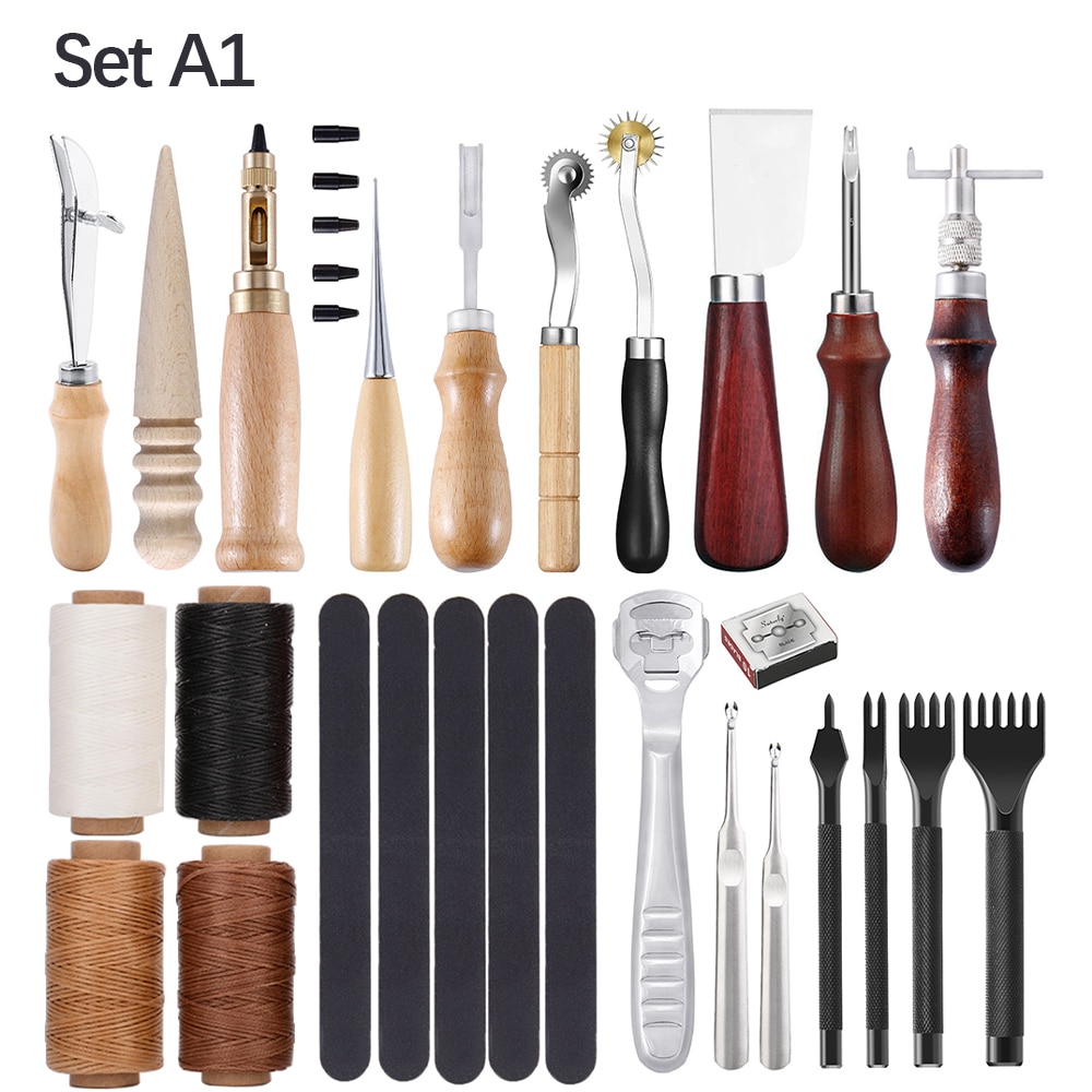 Conjunto de herramientas de artesanía de cuero par... – Grandado