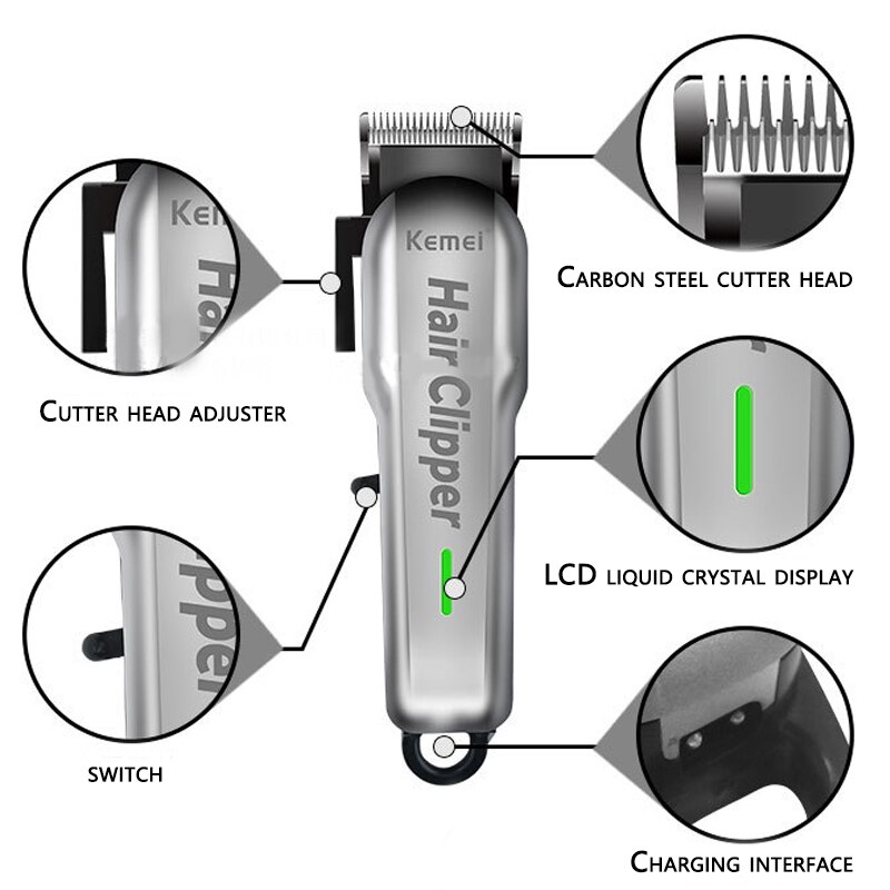 rechargeable hair clipper electric hair trimmer fo... – Grandado