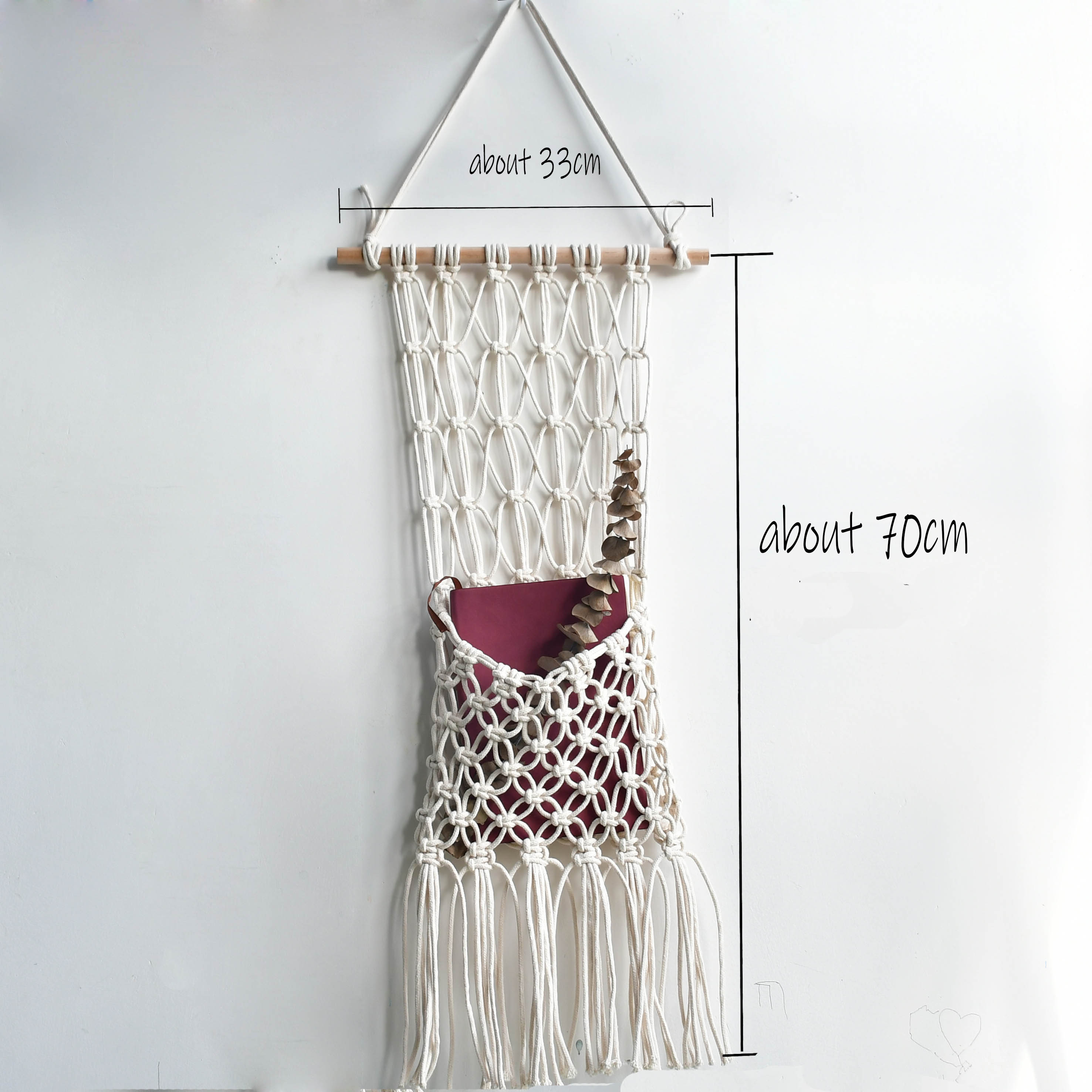 handmade macrame book holder magzine holder wall h... – Grandado