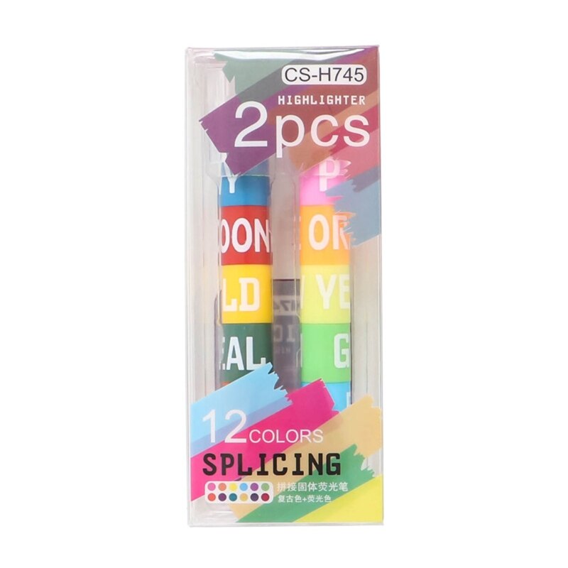 6 Colors Stitching Solid Highlighter Marker Fluore... – Vicedeal