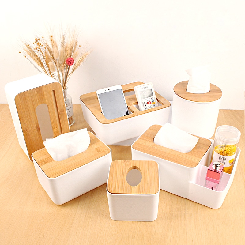 Bamboe Tissue Dozen Servet Houder Houten Cover Pap... – Vicedeal
