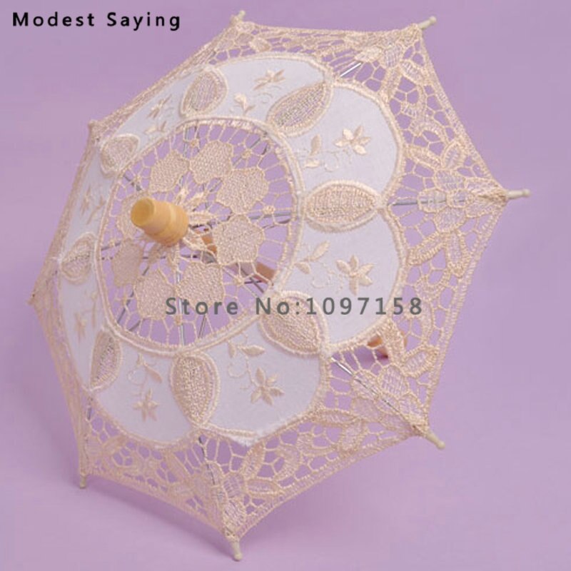 Vintage Small Beige Lace Wedding Umbrella Mini Emb... – Vicedeal