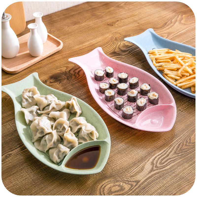 Fish Shape Dishes And Plates Sets Blue Kitchen Din... – Grandado