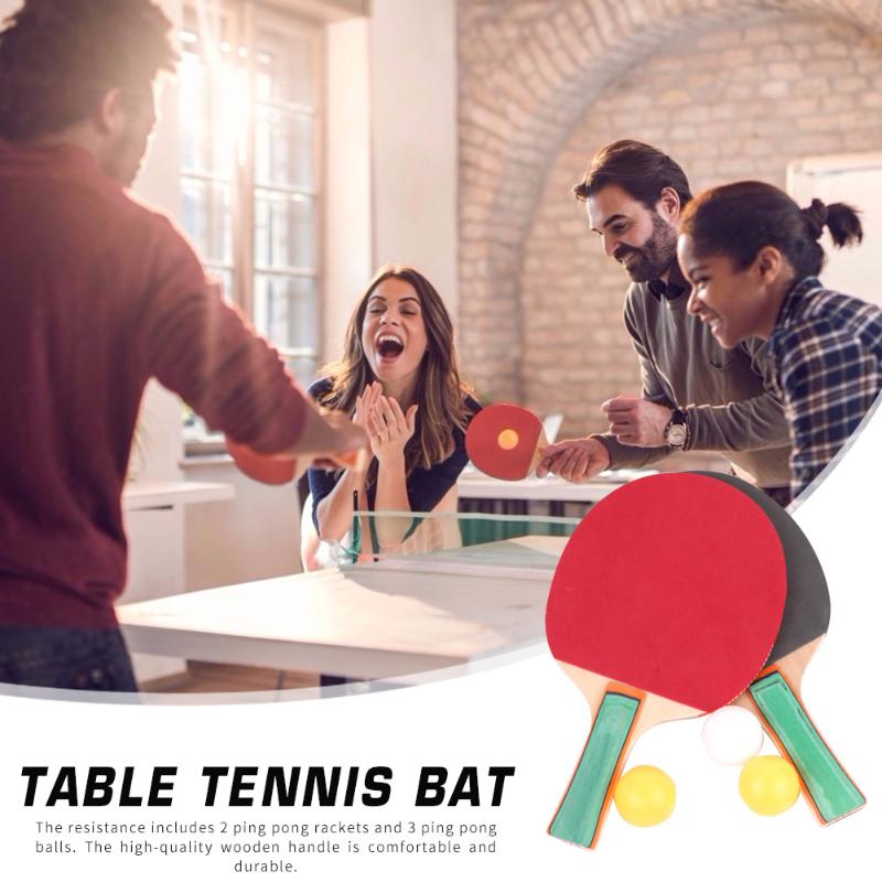 1 Pair Table Tennis Racket Ping Pong Paddle Bat wi... – Vicedeal