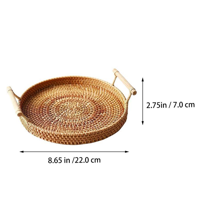 Rattan Woven Basket Simple Dessert Storage Plate B... – Vicedeal