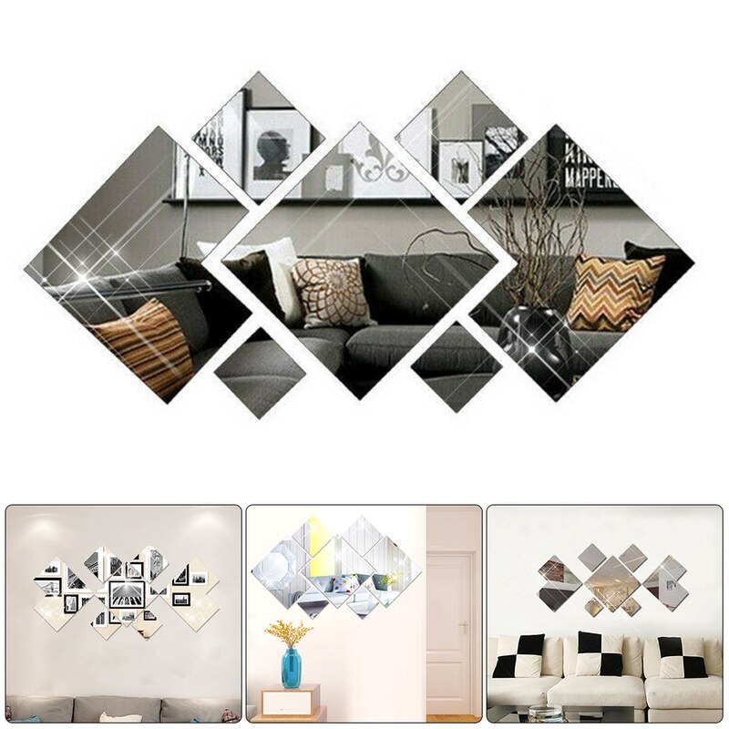 7Pcs Diy Spiegel Muur Sticker Tegels Zelfklevende ... – Grandado