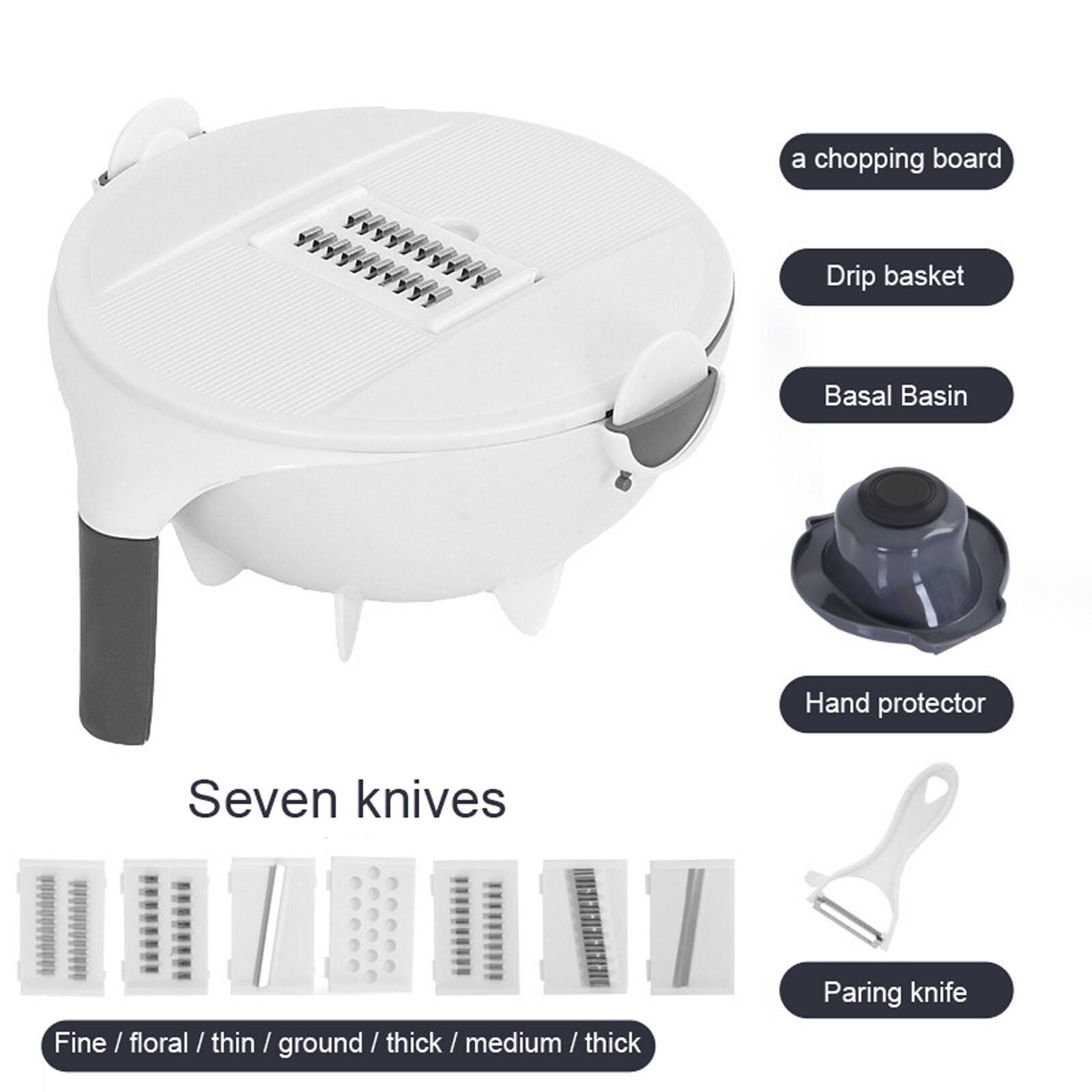Multifunctional Grater Automatic Rotating Drain Ba... – Grandado