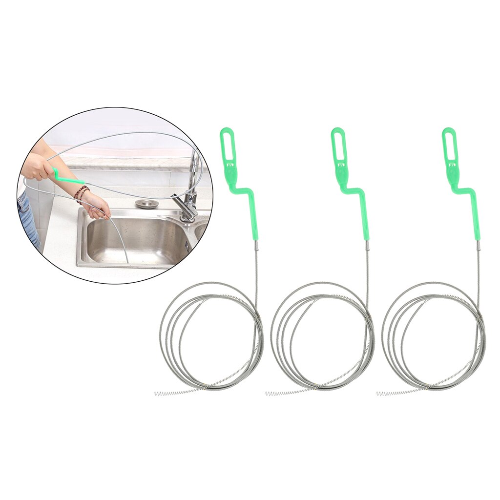 3x Drain Snake Clog Remover Hair Removal Cleaning ... – Vicedeal