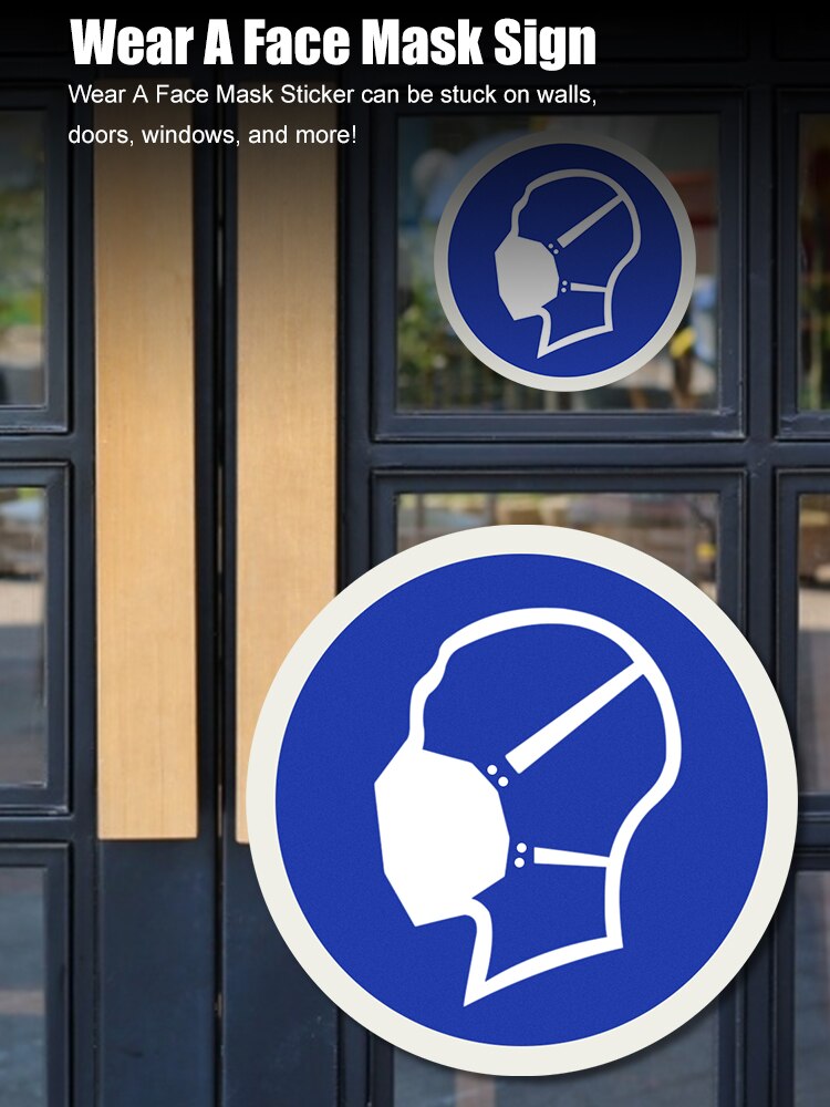 Wear A Face Mask Sign Sticker Decal for Walls Door... – Grandado