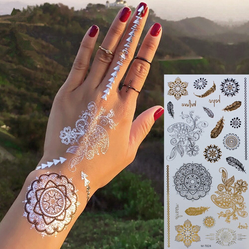 1Pcs Body Art Flash Feather Tattoos Disposable Diy... – Grandado