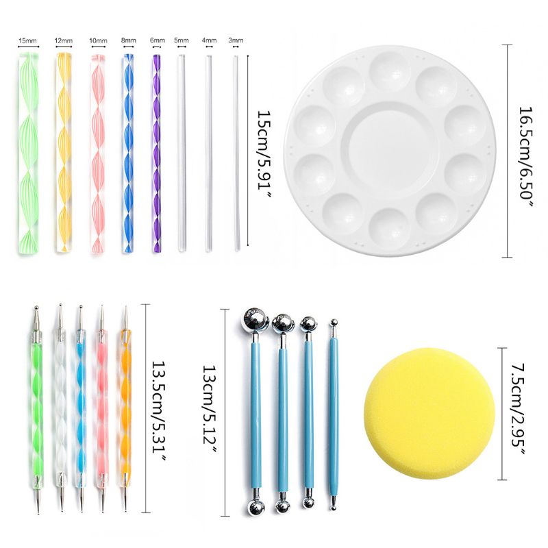 Set van 37 mandala-stippen voor het schilderen van... – Vicedeal