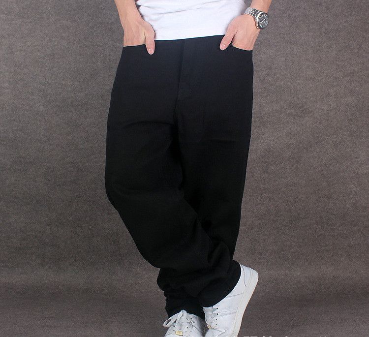 Men Wide Leg Denim Pants Hip Hop black Casual jean... – Grandado