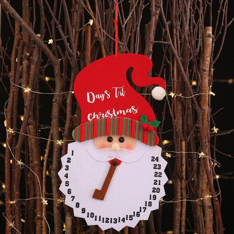 Christmas Advent Countdown Clock Non-Woven Santa C... – Vicedeal