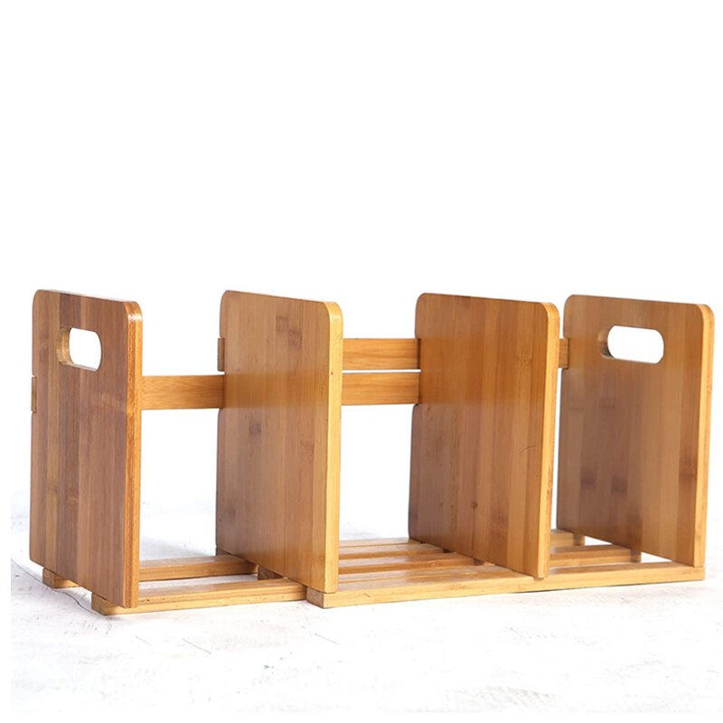 Adjustable Wooden Bookshelf Bamboo Bookends Magazi... – Grandado
