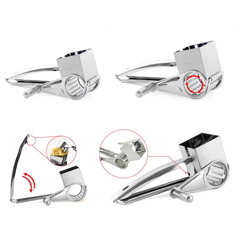 Hand Crank Roterende Kaasrasp Rvs Groente Kaas Ras... – Vicedeal