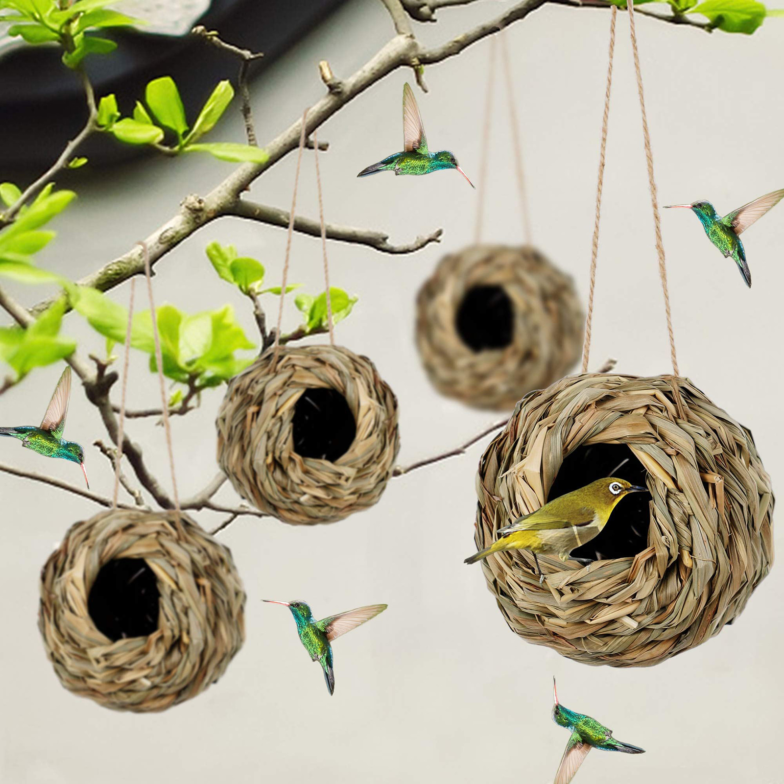Outdoor Natural Reed Grass Bird Nest Spherical Hum... – Vicedeal