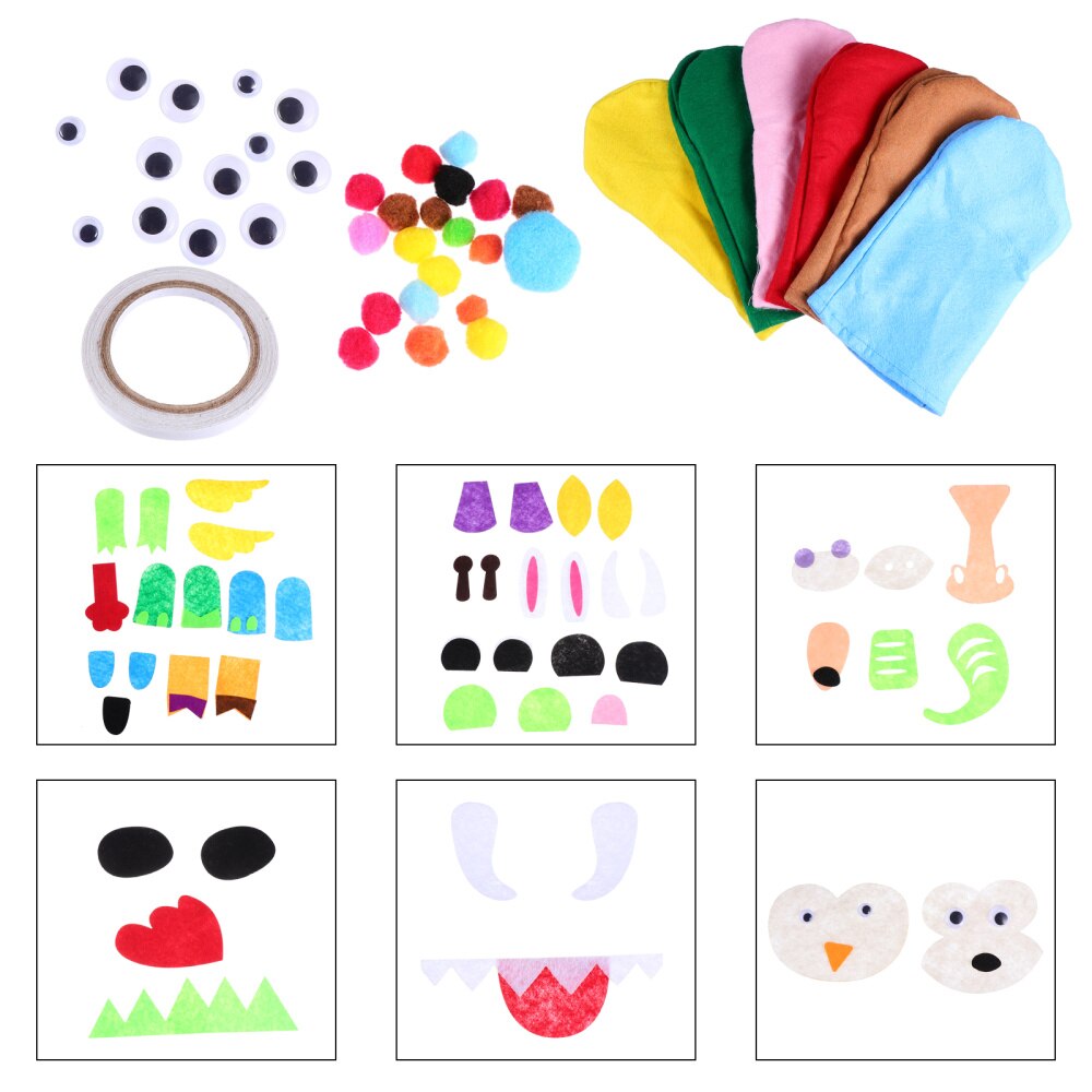 1 Set Kids Felt Craft Set Hand Puppet Making Kit D... – Grandado
