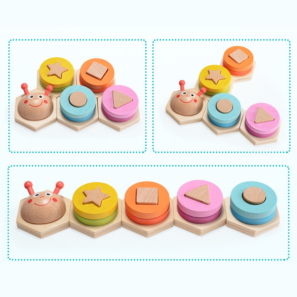 Kids Educational Toys Wooden Caterpillar Puzzles G... – Grandado