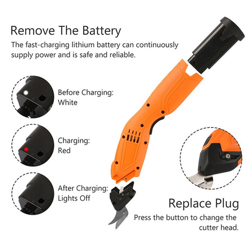 4V Cordless Electric Fabric Scissors Leather Cloth... – Vicedeal