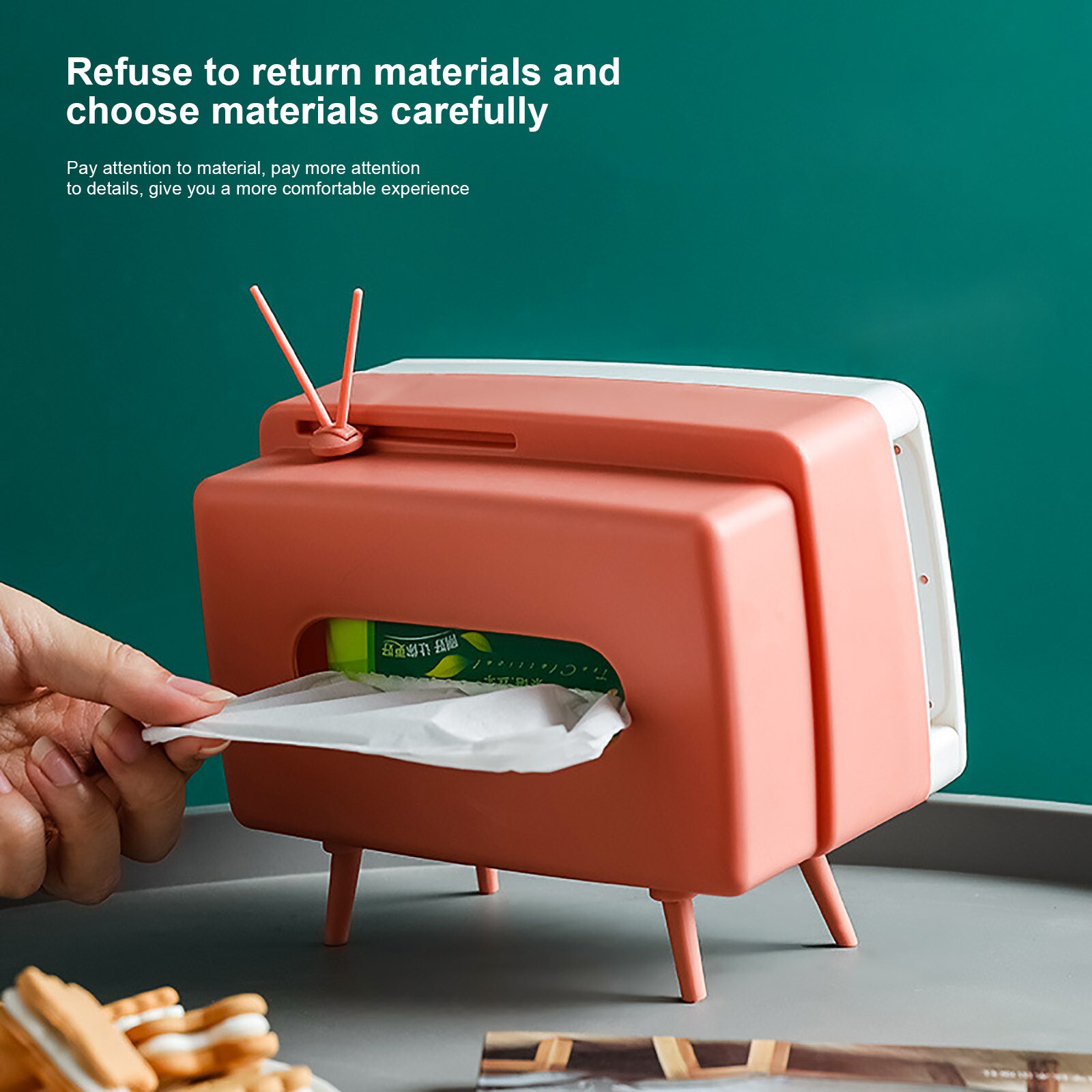 Tv Tissue Box Desktop Paper Holder Dispenser Stora... – Grandado